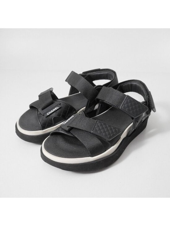 CHANEL | Shoes | Chanel Sandals 36 Cc Logo Quilted Sports Shoes | Poshmark